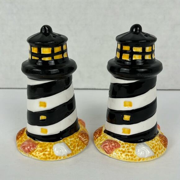 Agiftcorp | Kitchen | Ceramic Lighthouse Salt Pepper Shakers 4 Inch ...